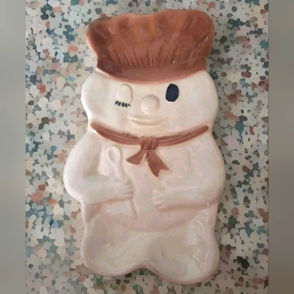 MaCoy | Kitchen | Vintage White Ceramic Bread Baker Doughboy With Brown ...